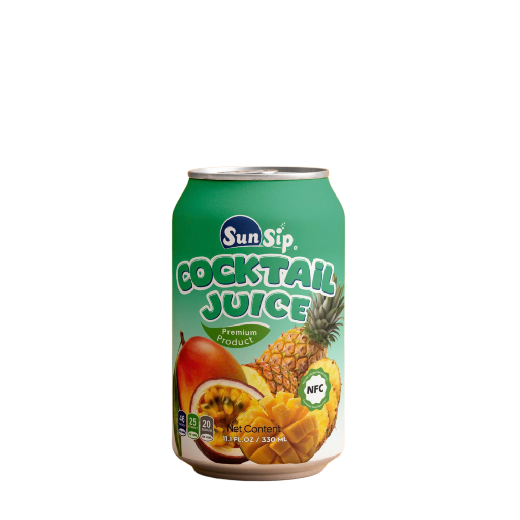 SUNSIP FRUIT JUICE with Cocktail – 330ml short can - SunSip Beverages ...