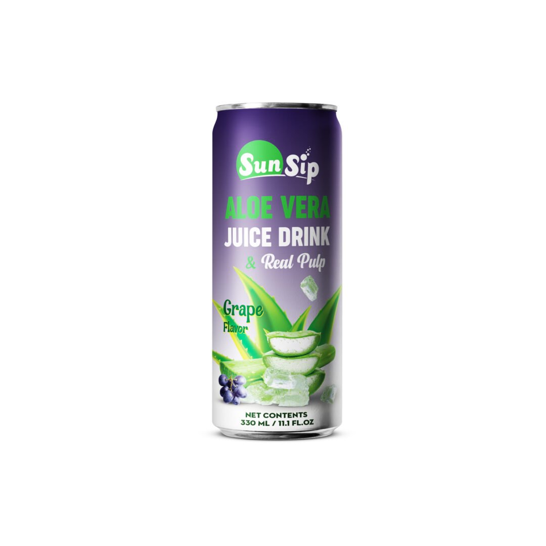 Sunsip Aloe Vera Grape Juice with Real Pulp 330ml Can - SunSip ...