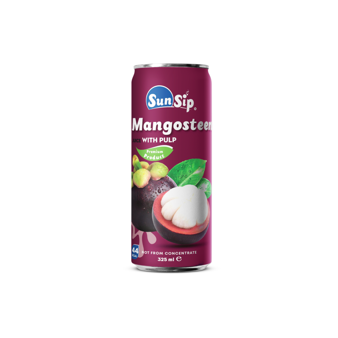 Sunsip Mangosteen Juice With Pulp 325ml can - SunSip Beverages Viet Nam